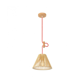 PENDENTE OKA CONE RIPADO Ø30X24CM MADEIRA AMADEIRADO - AVANT 489350009