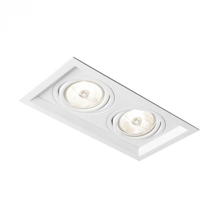 SPOT DE EMBUTIR RECUADO CHANFRADO RETANGULAR DUPLO PAR20 24,1X13,8X12CM ...