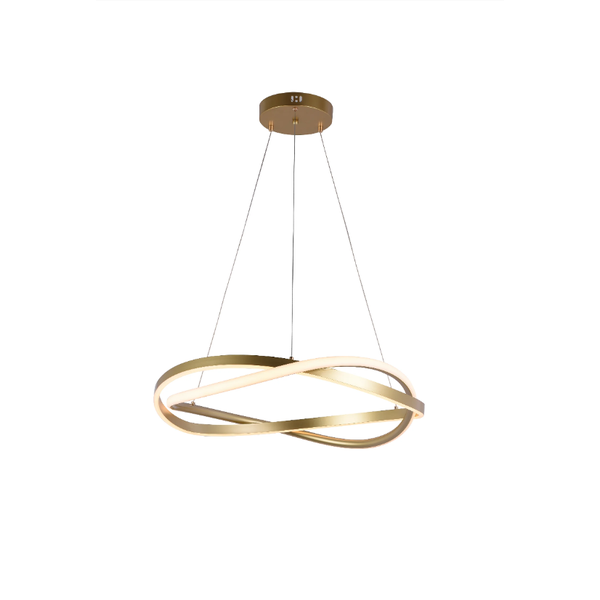 PENDENTE LED EUNI ODI 60CM 58W 3000K DOURADO FOSCO NORDECOR 2874
