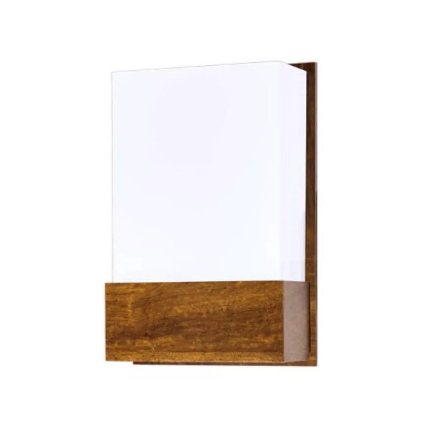 ARANDELA DE PAREDE CLEAN RETANGULAR 30X20X8,5CM MADEIRA E ACRILICO ...